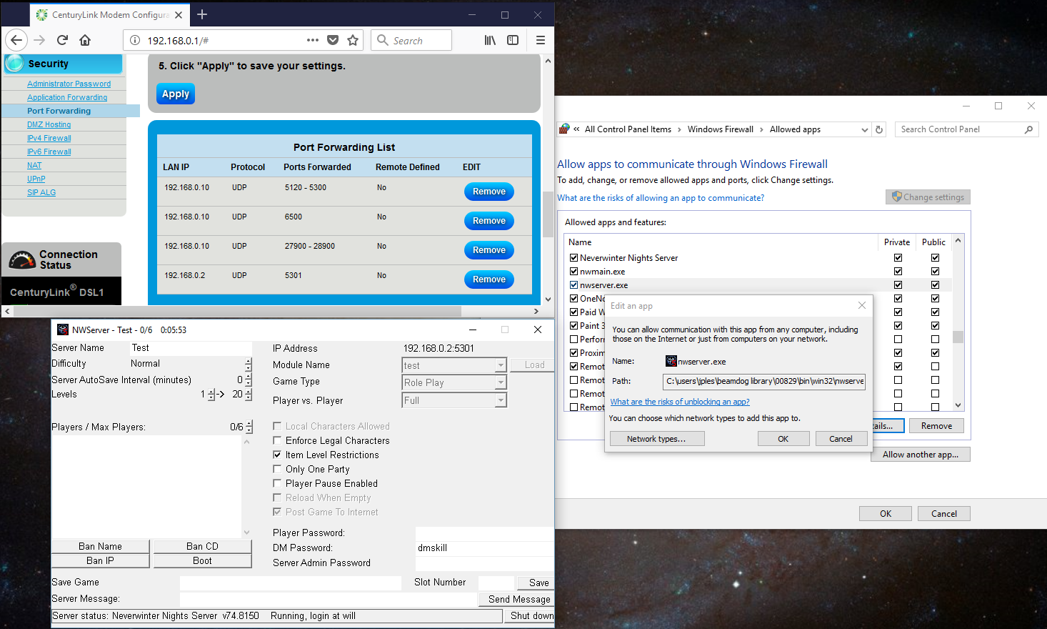 Unable To Get Server Posted To Server List Beamdog Forums